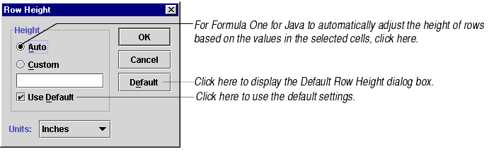 Changing Row Height And Column Width